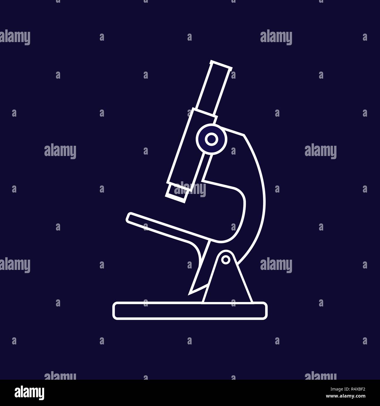 Microscope icon, silhouette. Vector illustration, flat design Stock ...