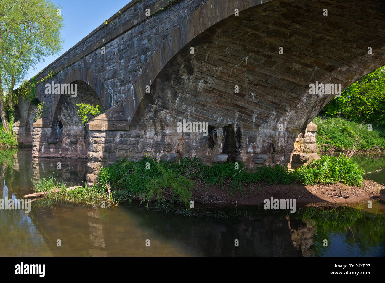 A disused bridge over the River Tone on the outskirts of Creech St ...