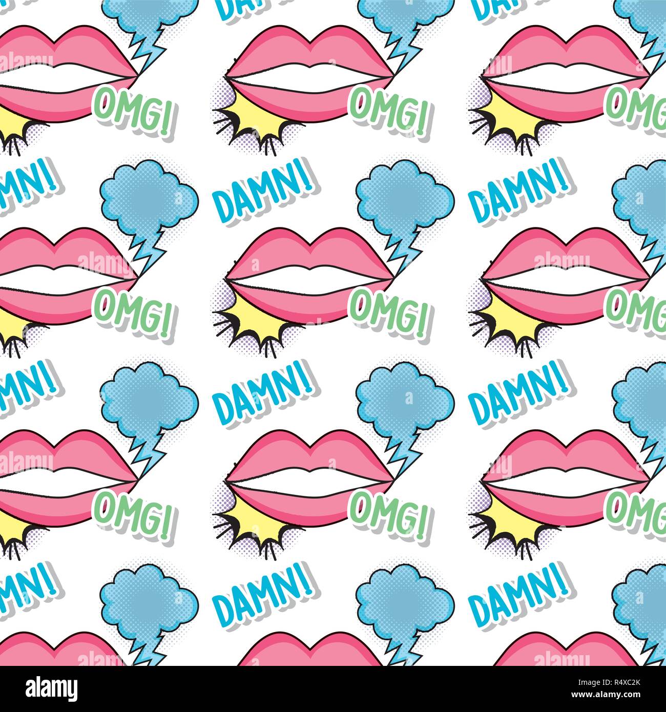 set icons pop art style pattern vector illustration design Stock Vector ...