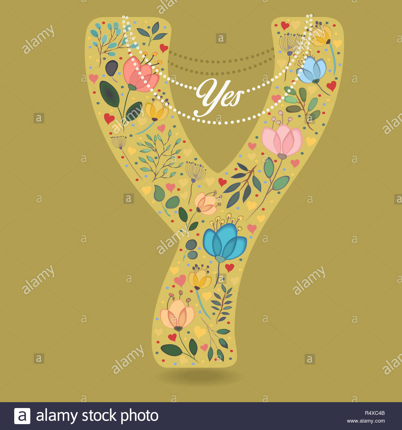 Floral Font Letter Y Stock Photos & Floral Font Letter Y Stock Images ...