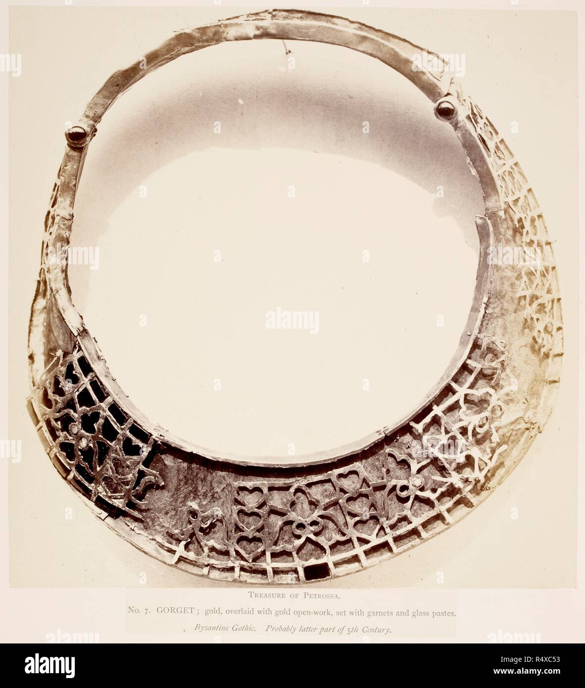 Photograph of metalwork gorget. Necklace. An archaeological treasure ...