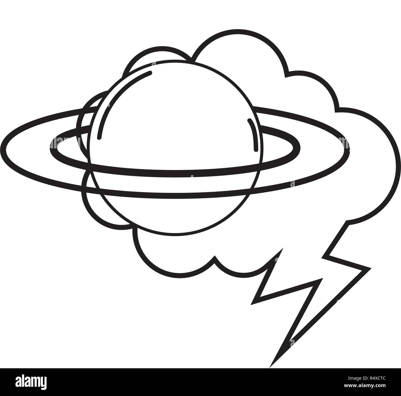 saturn planet with speech bubble pop art style vector illustration ...