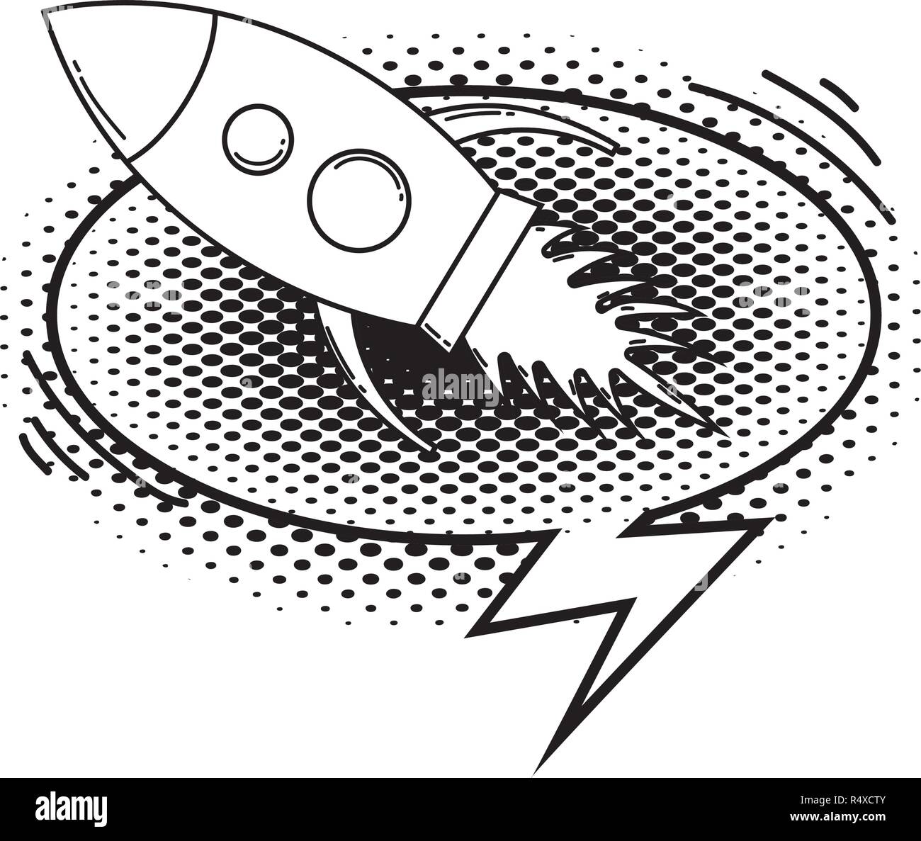 Cartoon Space Rocket Bubble Stock Vector Images - Alamy