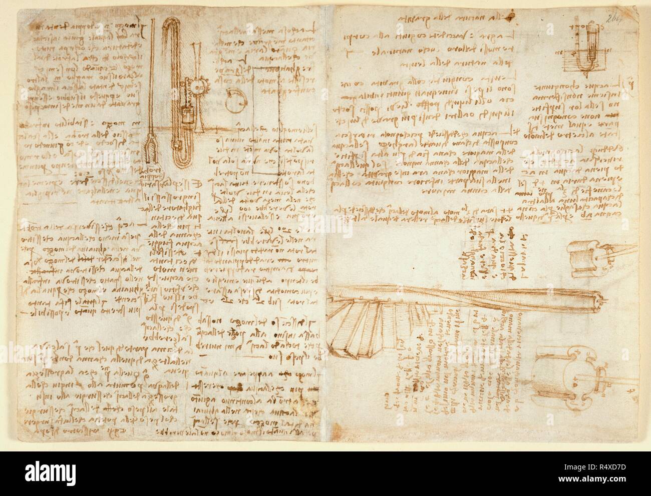 Drawings by Leonardo Da Vinici on on the mechanical powers and forces ...