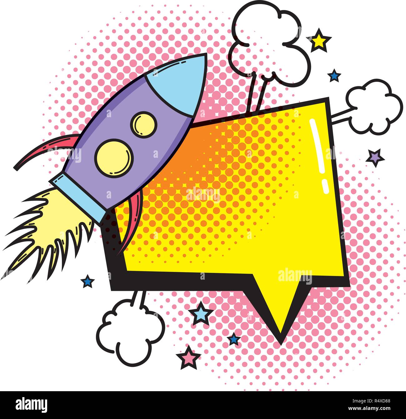 Cartoon space rocket bubble Stock Vector Images - Alamy
