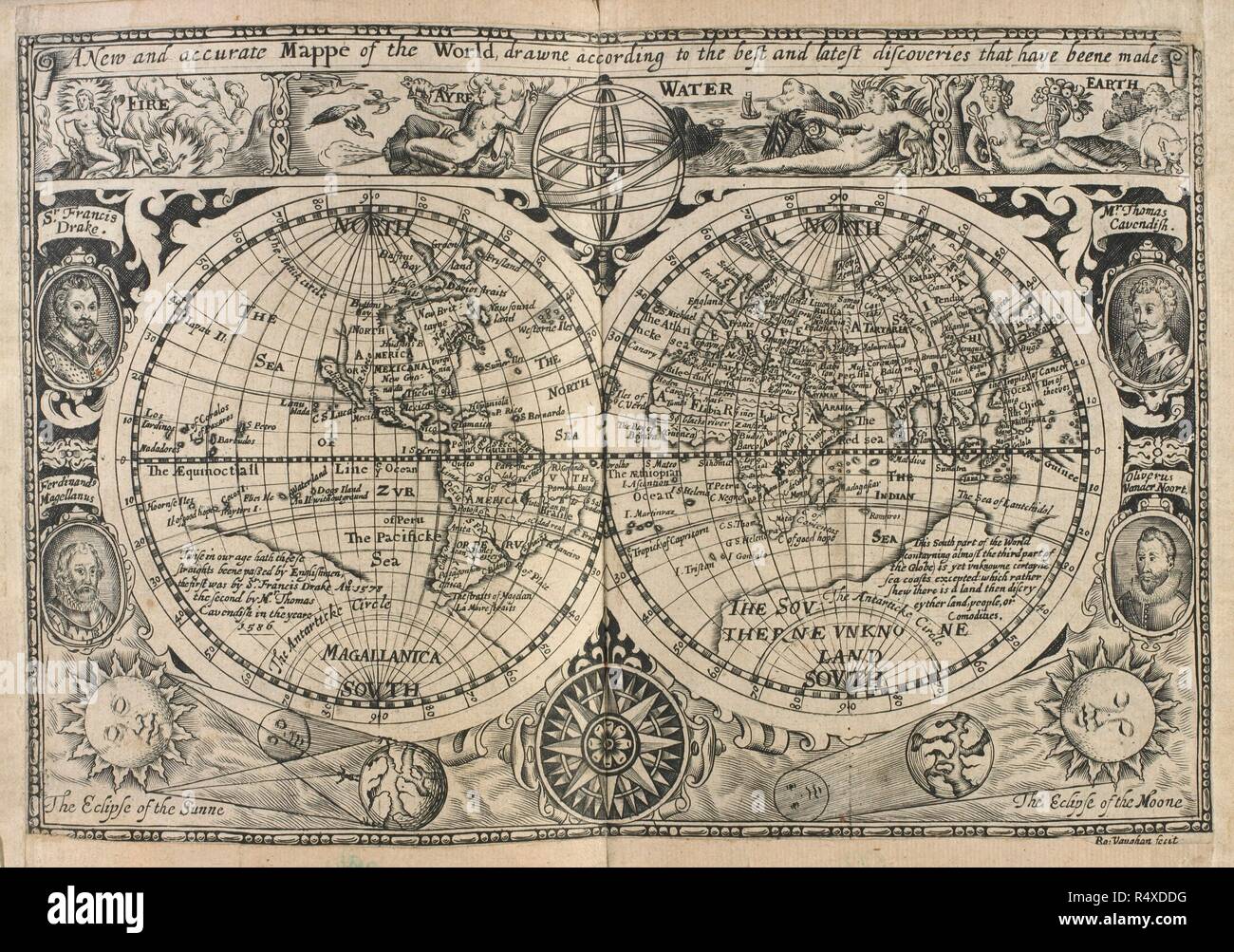 Mappe of the World, drawn in 1628. . A New and accurate Mappe of the ...