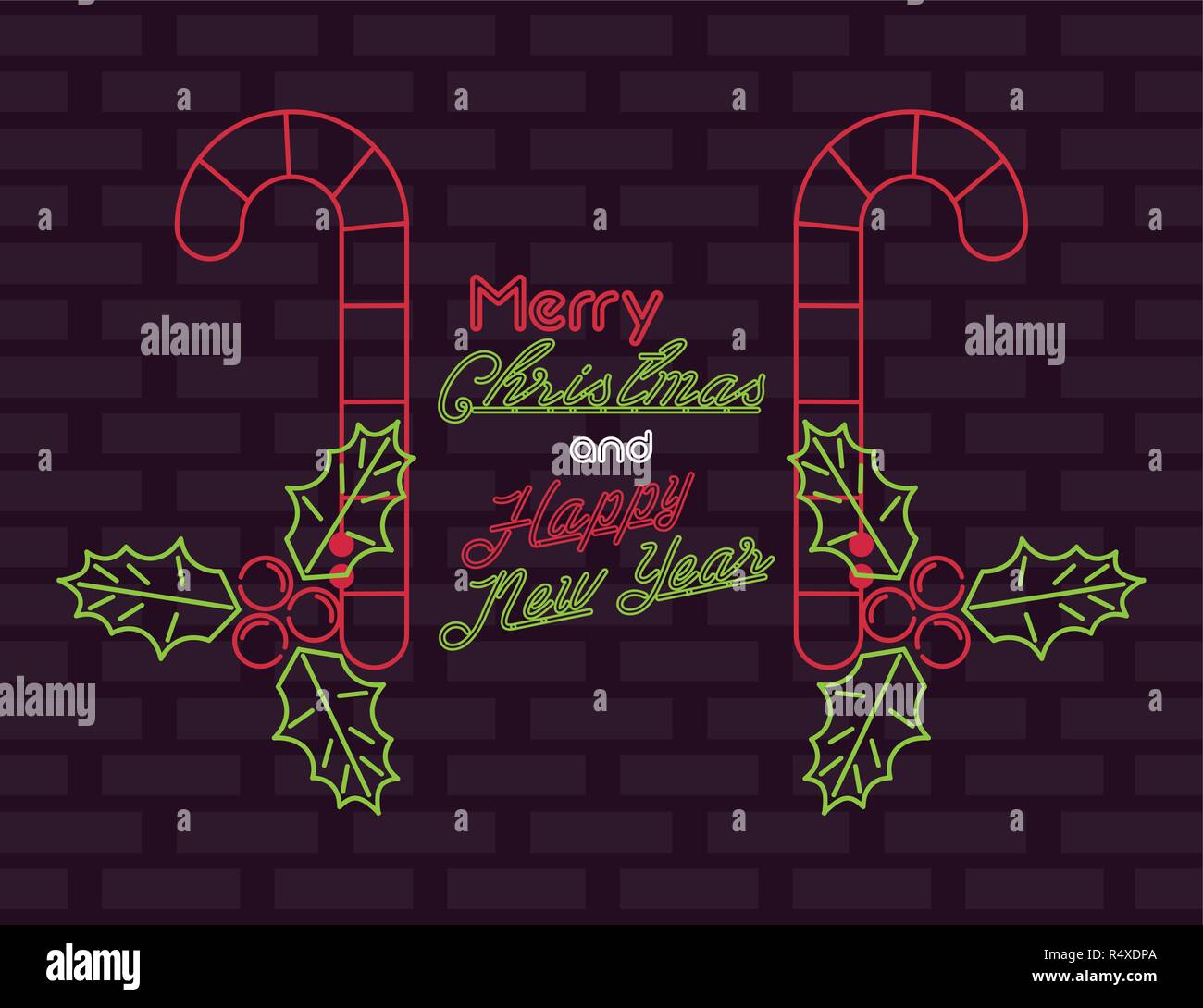Merry christmas poster canes Stock Vector Images - Alamy