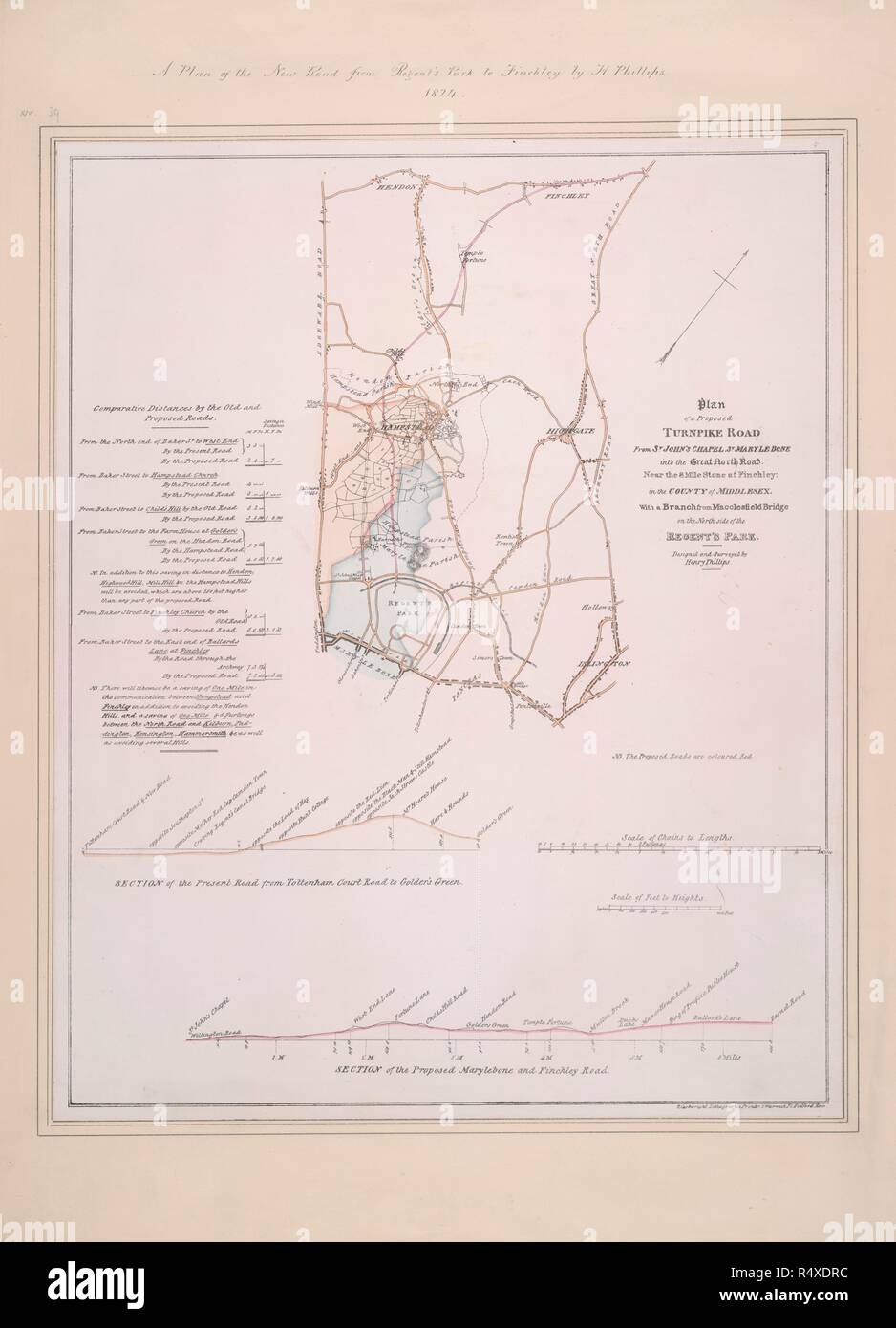 Turnpike road. Plan of a proposed turnpike road from St. John's Chapel ...