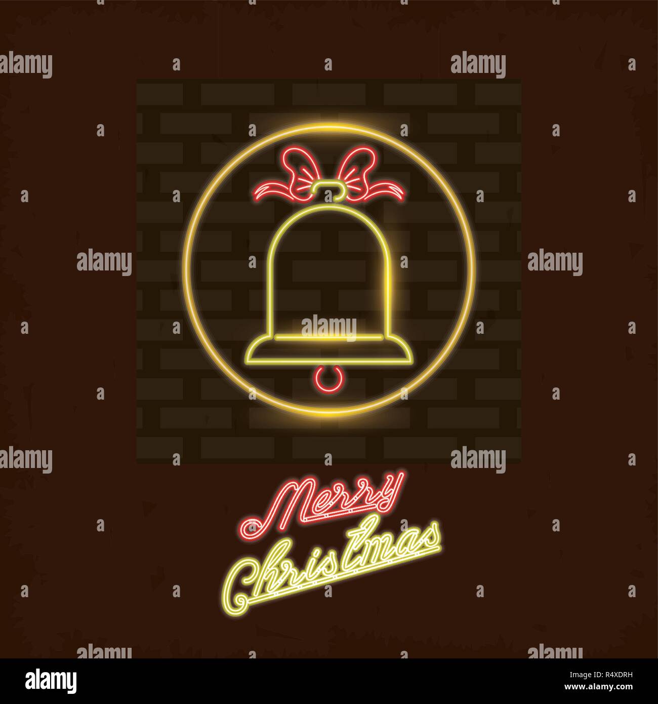 merry christmas card neon light Stock Vector Image & Art - Alamy