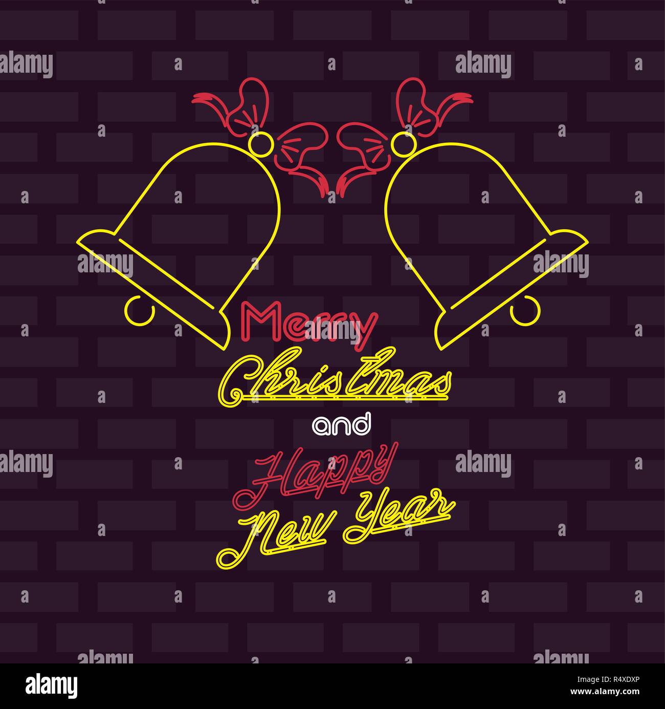 merry christmas card neon light Stock Vector Image & Art - Alamy