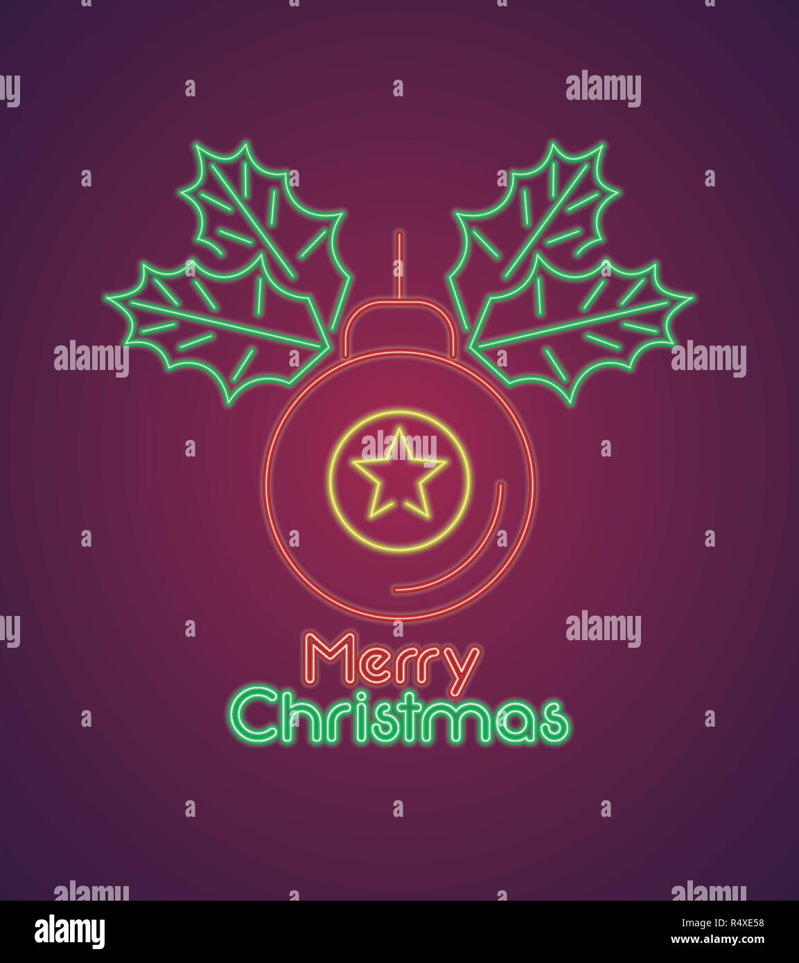 Christmas neon lighting background Stock Vector Images - Alamy