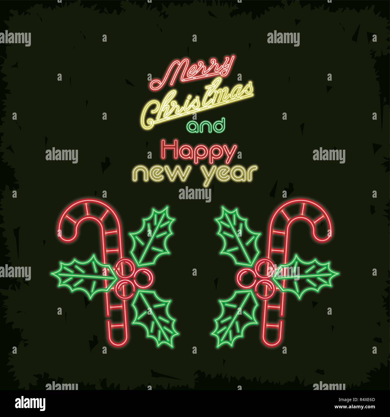 merry christmas card neon light Stock Vector Image & Art - Alamy