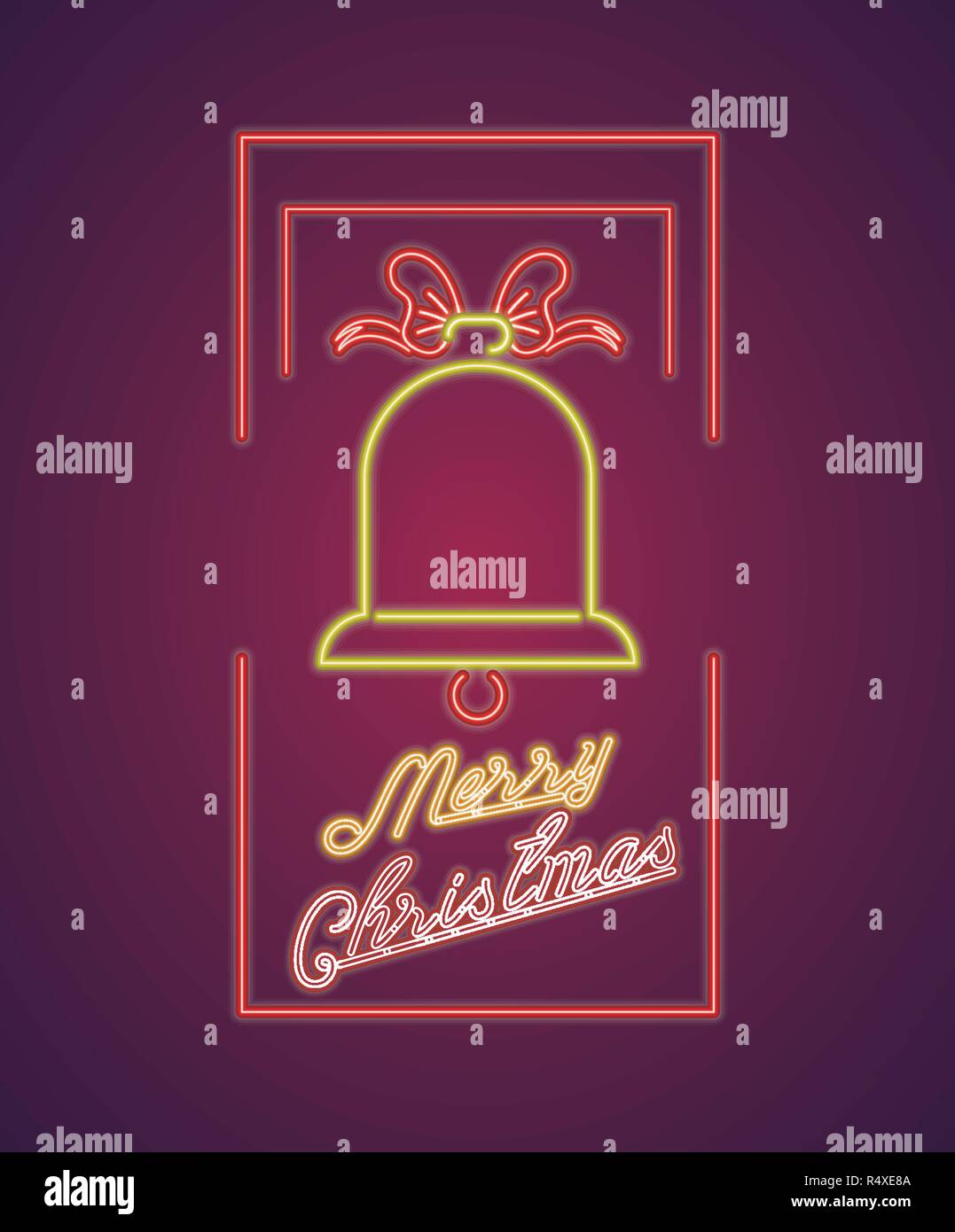 merry christmas card neon light Stock Vector Image & Art - Alamy
