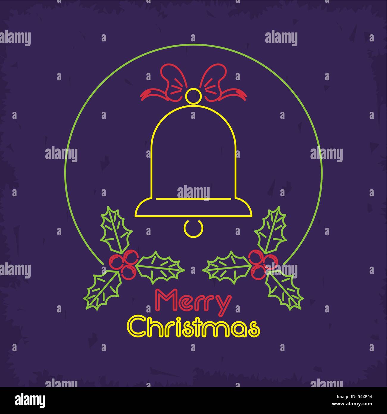merry christmas card neon light Stock Vector Image & Art - Alamy