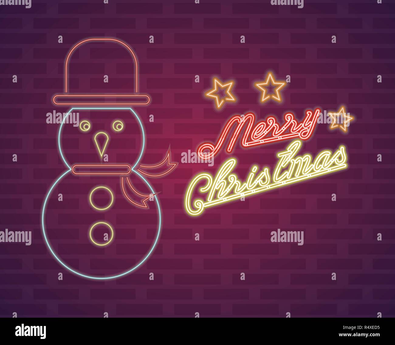 Christmas neon lighting background Stock Vector Images - Alamy