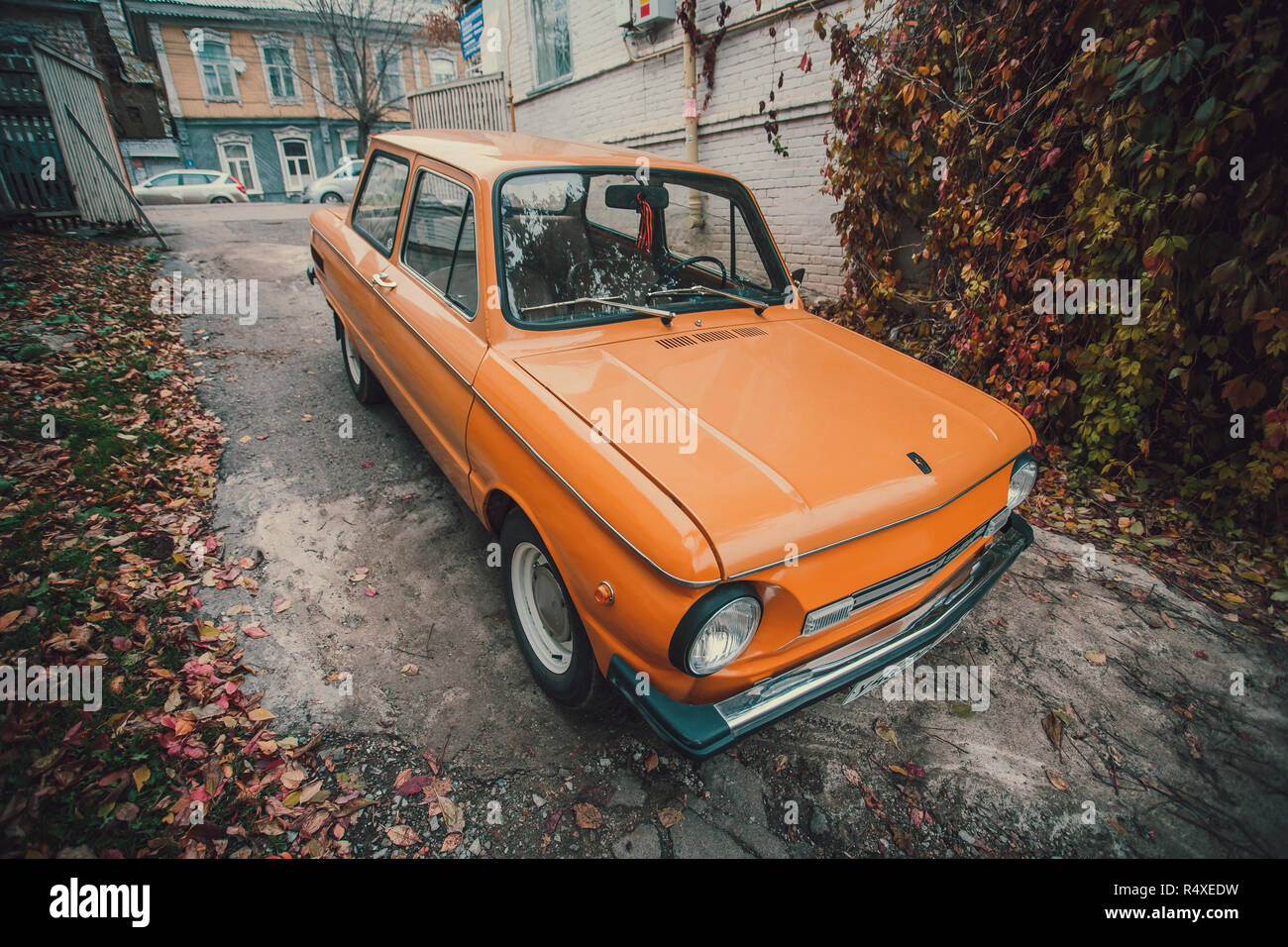 Ufa, Russia, May 30, 2018: Retro Soviet mini car - Zaporozhets ZAZ 968 ...