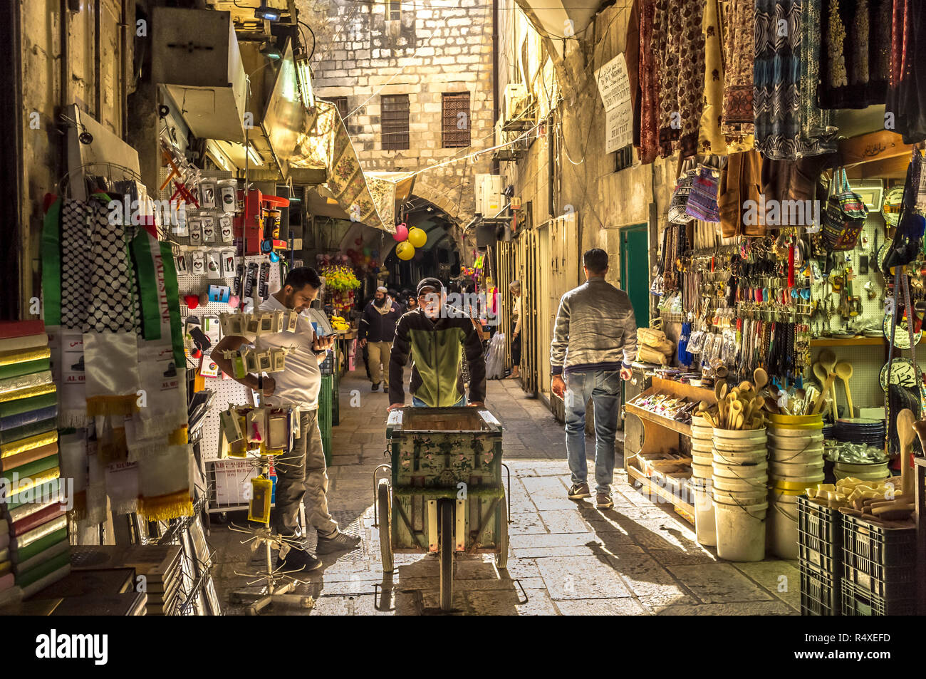 Jerusalem - Oct 26th 2018 - Locals getting ready for a work day inside ...