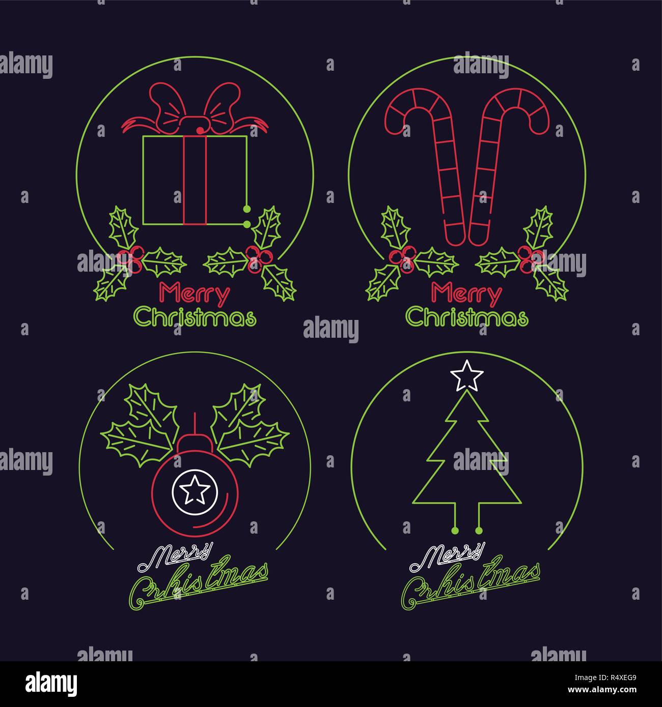 Neon blue christmas tree Stock Vector Images - Alamy