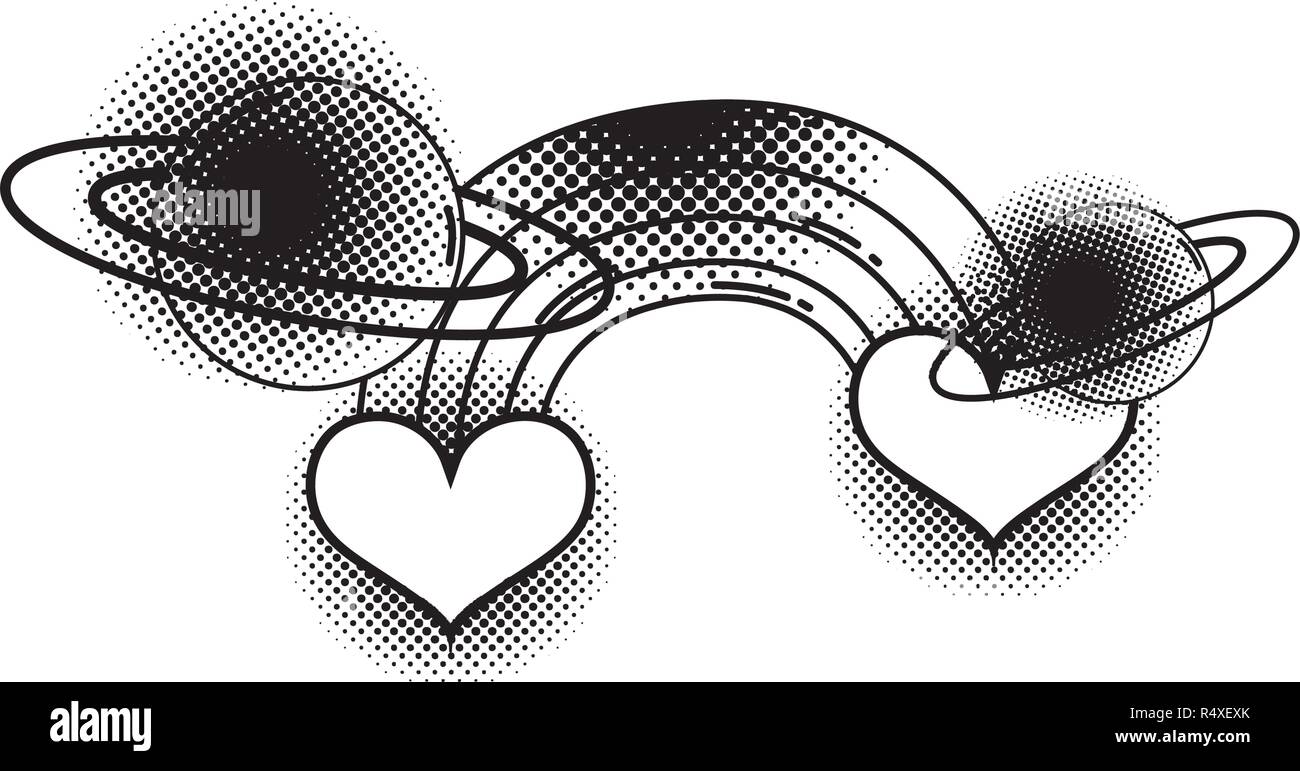 saturn planet with rainbow pop art vector illustration design Stock ...