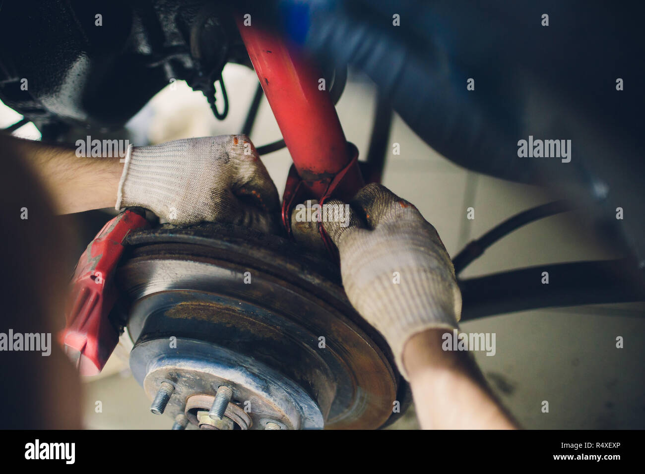 install new cv boot power steering rack Stock Photo - Alamy