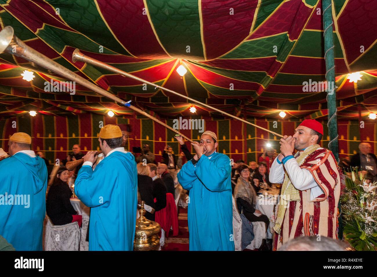 26-02-15, Marrakech, Morocco. Tourist entertainment at the Chez Ali ...