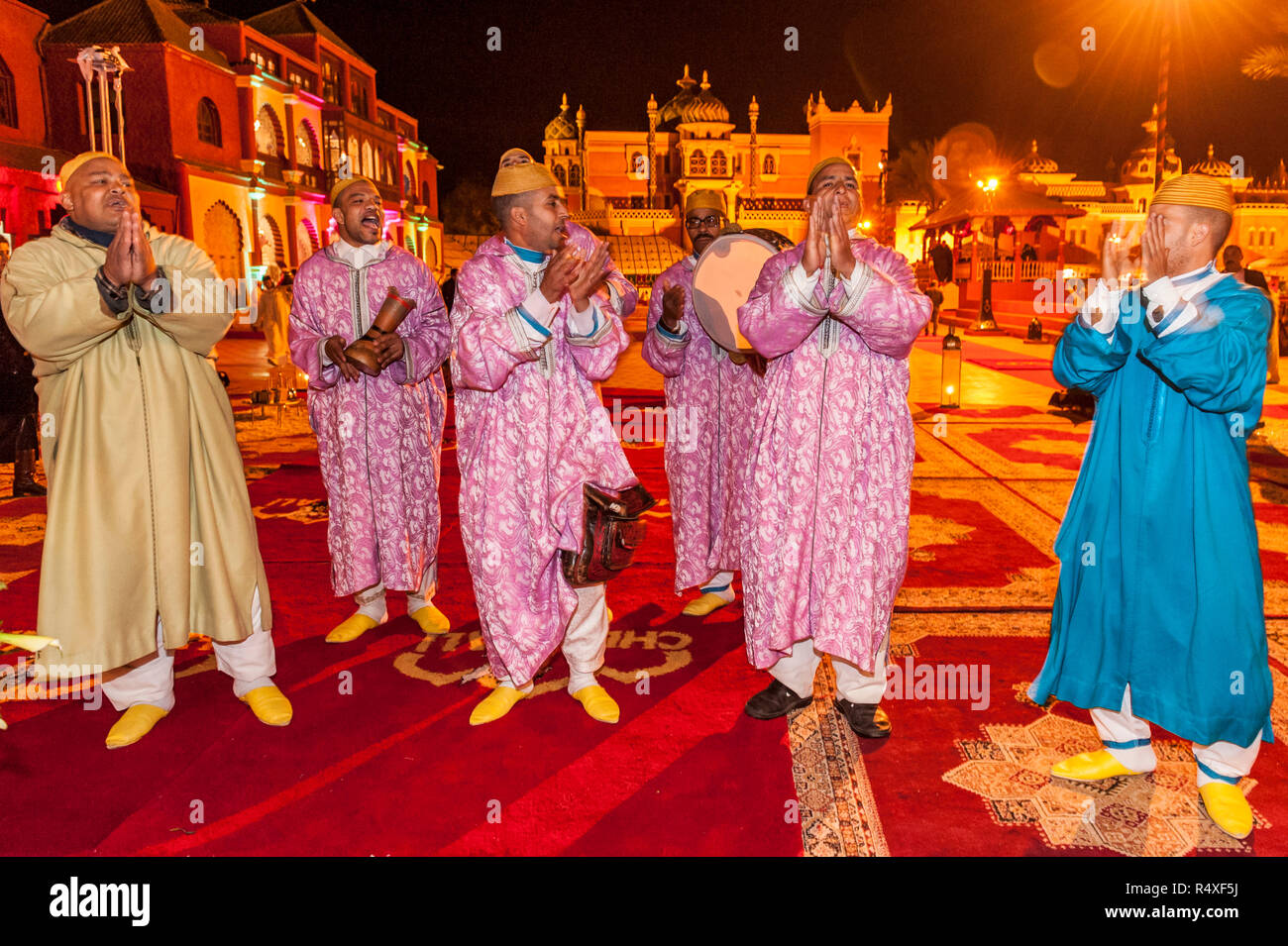 26-02-15, Marrakech, Morocco. Tourist entertainment at the Chez Ali ...