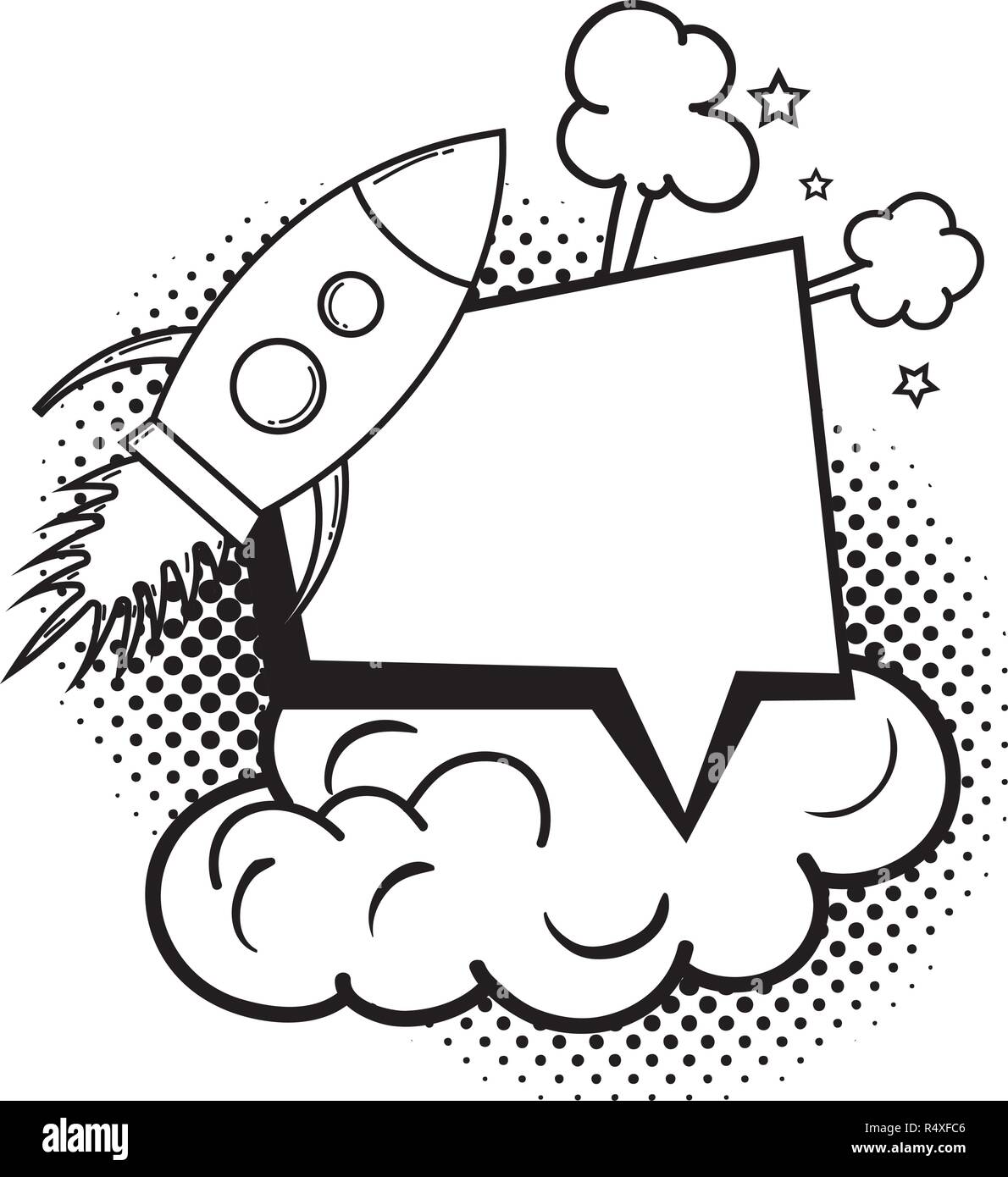 Cartoon Space Rocket Bubble Stock Vector Images - Alamy