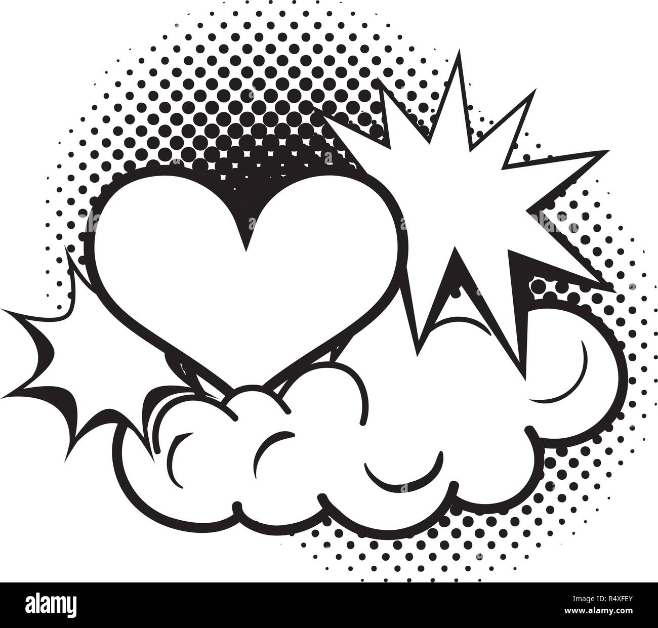 heart pop art style vector illustration design Stock Vector Image & Art ...