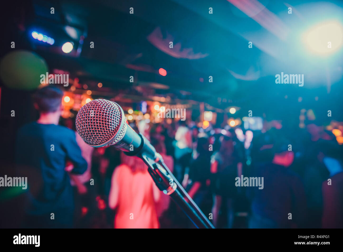 Microphone On Stage Crowd