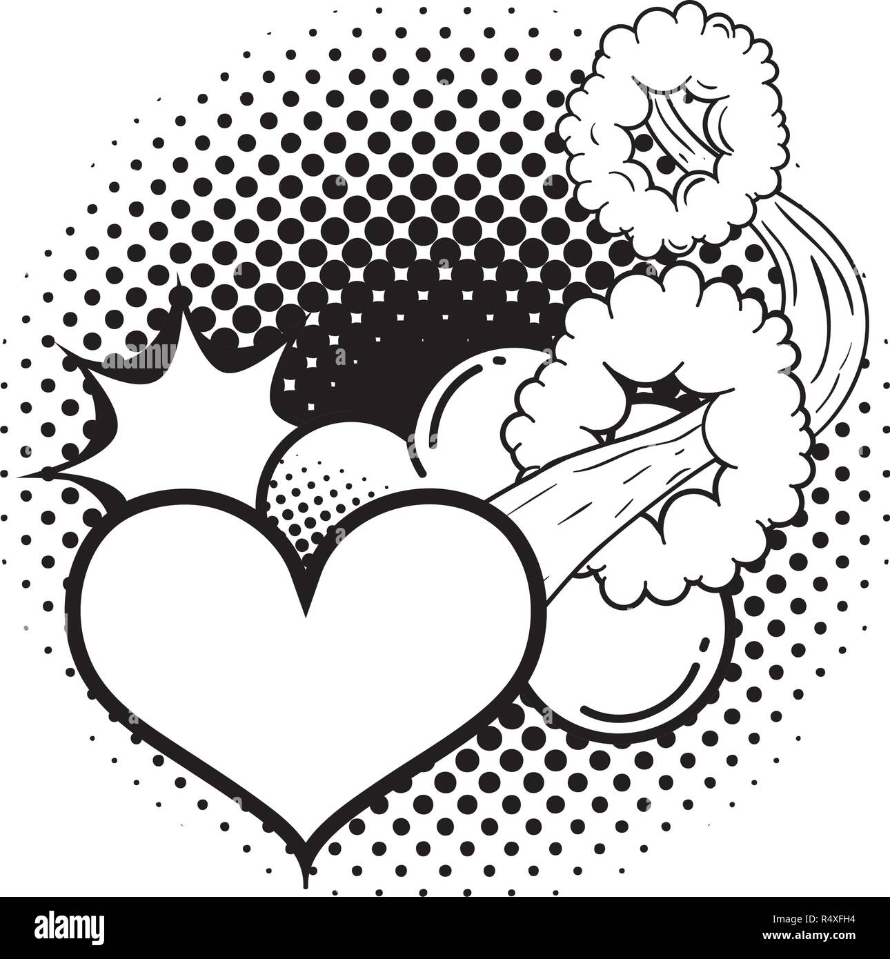 heart pop art style vector illustration design Stock Vector Image & Art ...