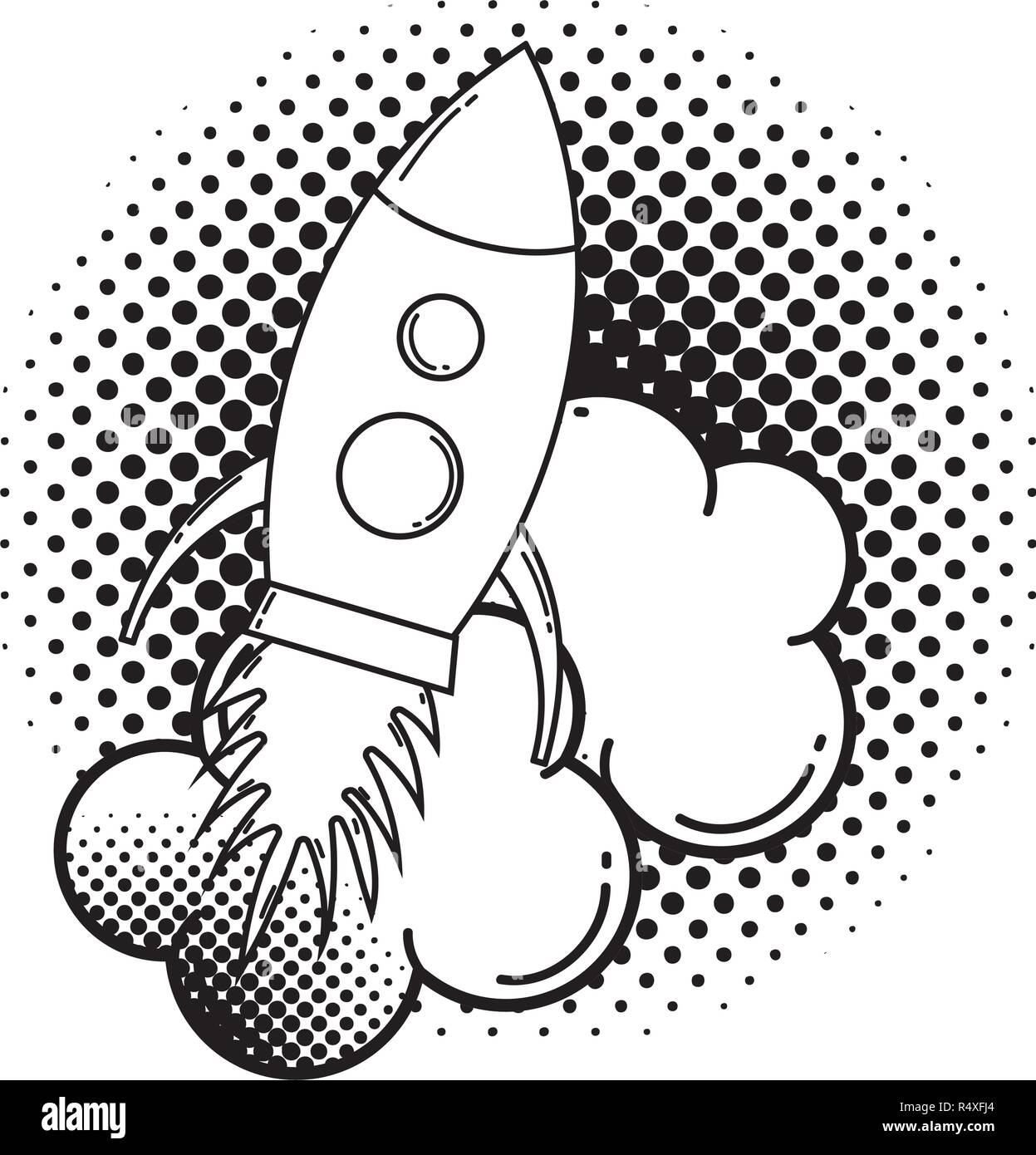 rocket flying pop art style vector illustration design Stock Vector ...
