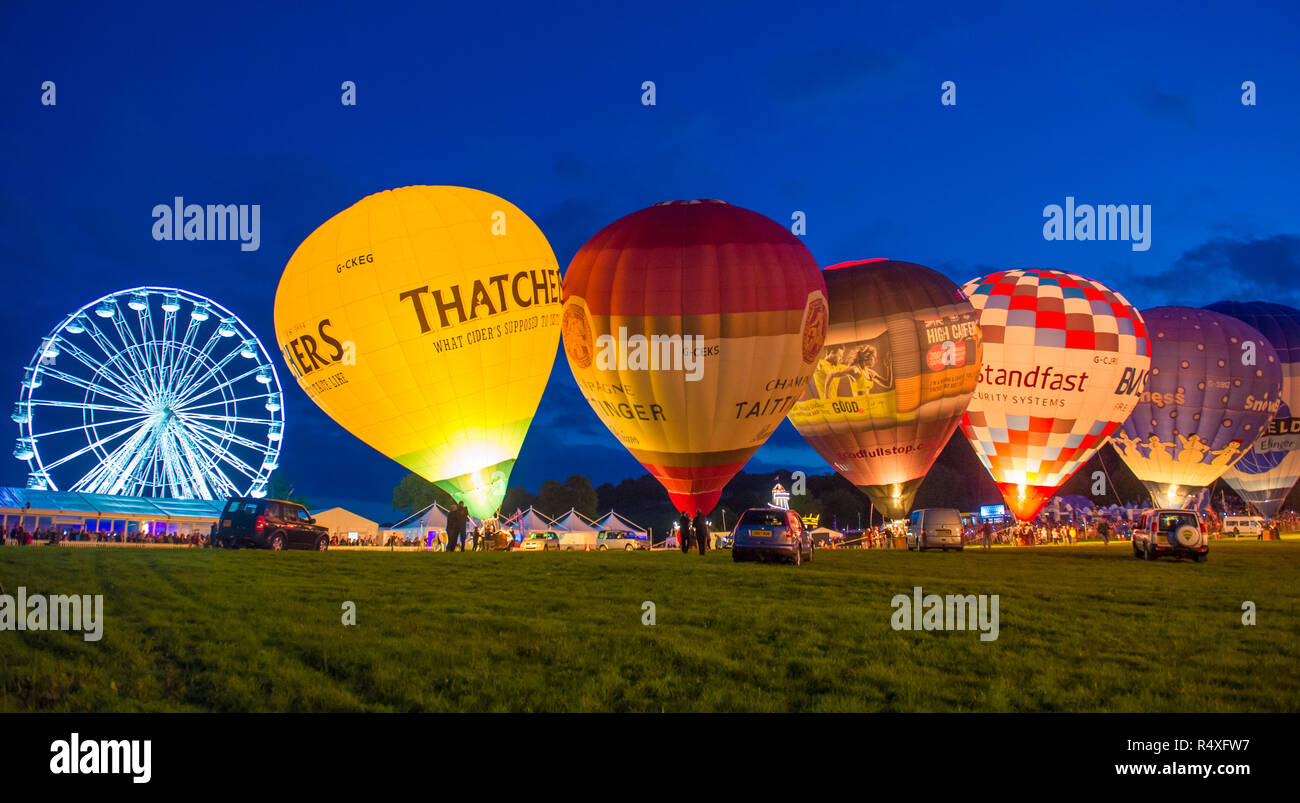 The Balloon Glow at The Bristol Balloon Fiesta, August 2017 Stock Photo ...