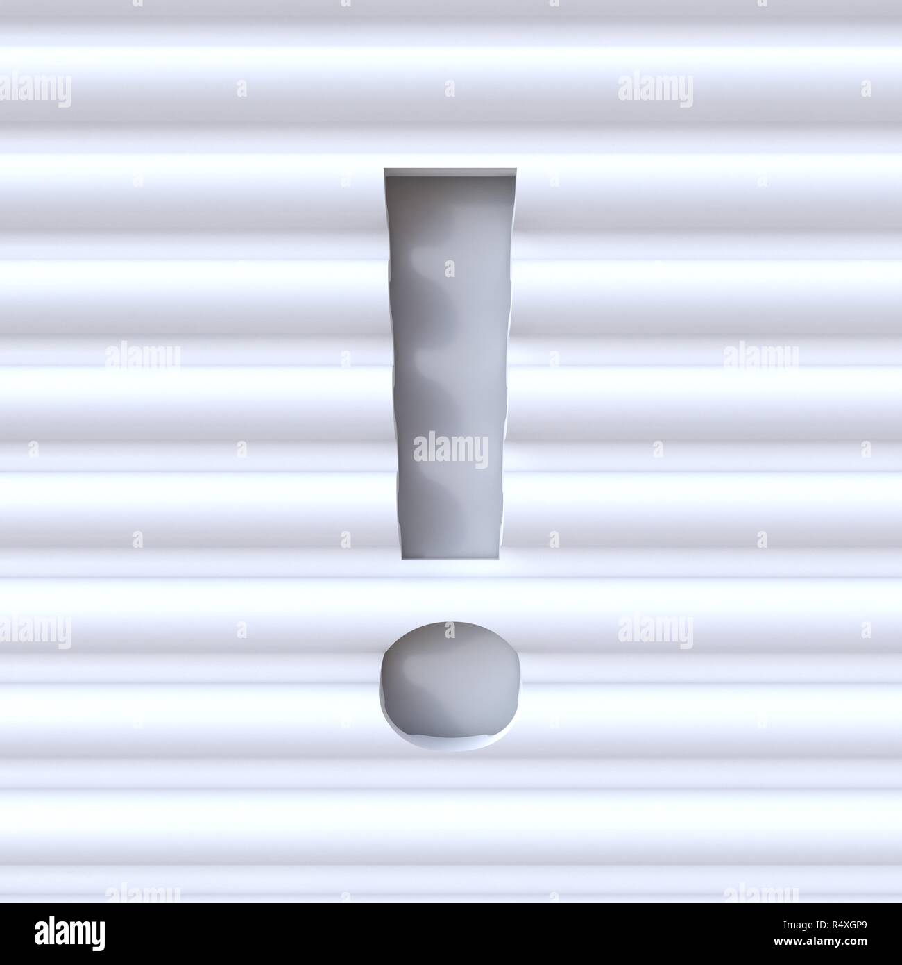 Cut out font in wave surface punctuation mark EXCLAMATION MARK 3D Stock ...