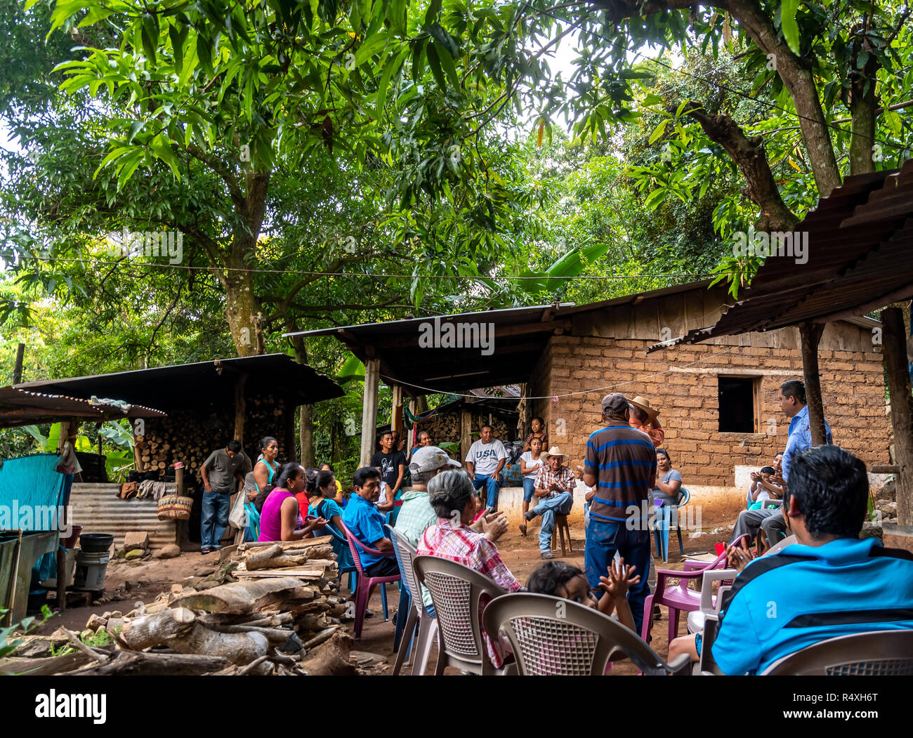 Guazacapan Guatemala 11/25/2018 village meeting in remote jungle Stock ...