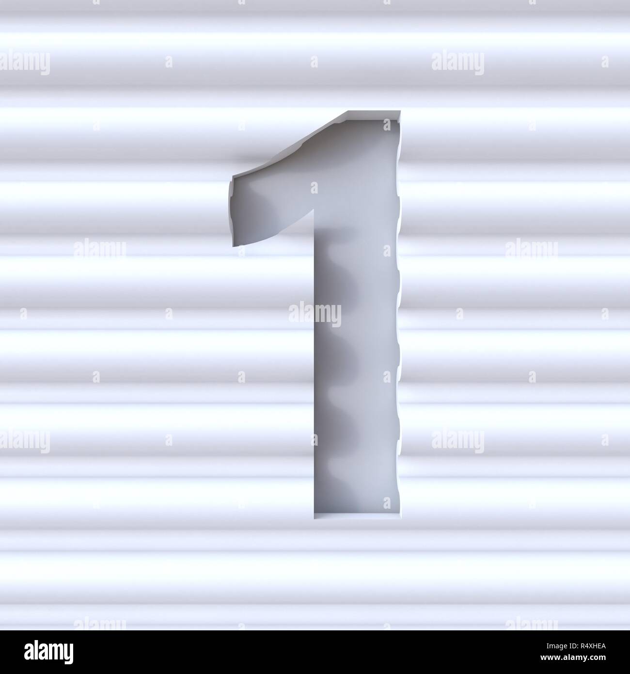 Cut out font in wave surface NUMBER 1 ONE 3D Stock Photo - Alamy