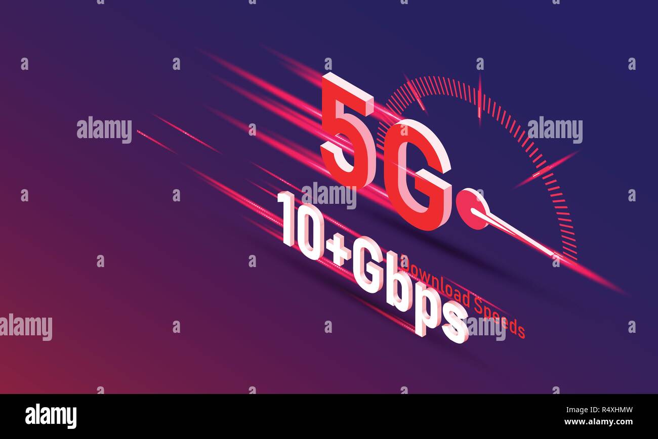 vector of new 5th generation of internet concept, speed of 5G network ...