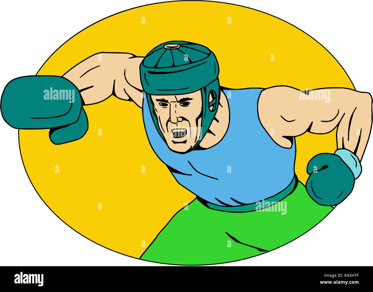 Amateur Boxer Knockout Punch Drawing Stock Photo - Alamy