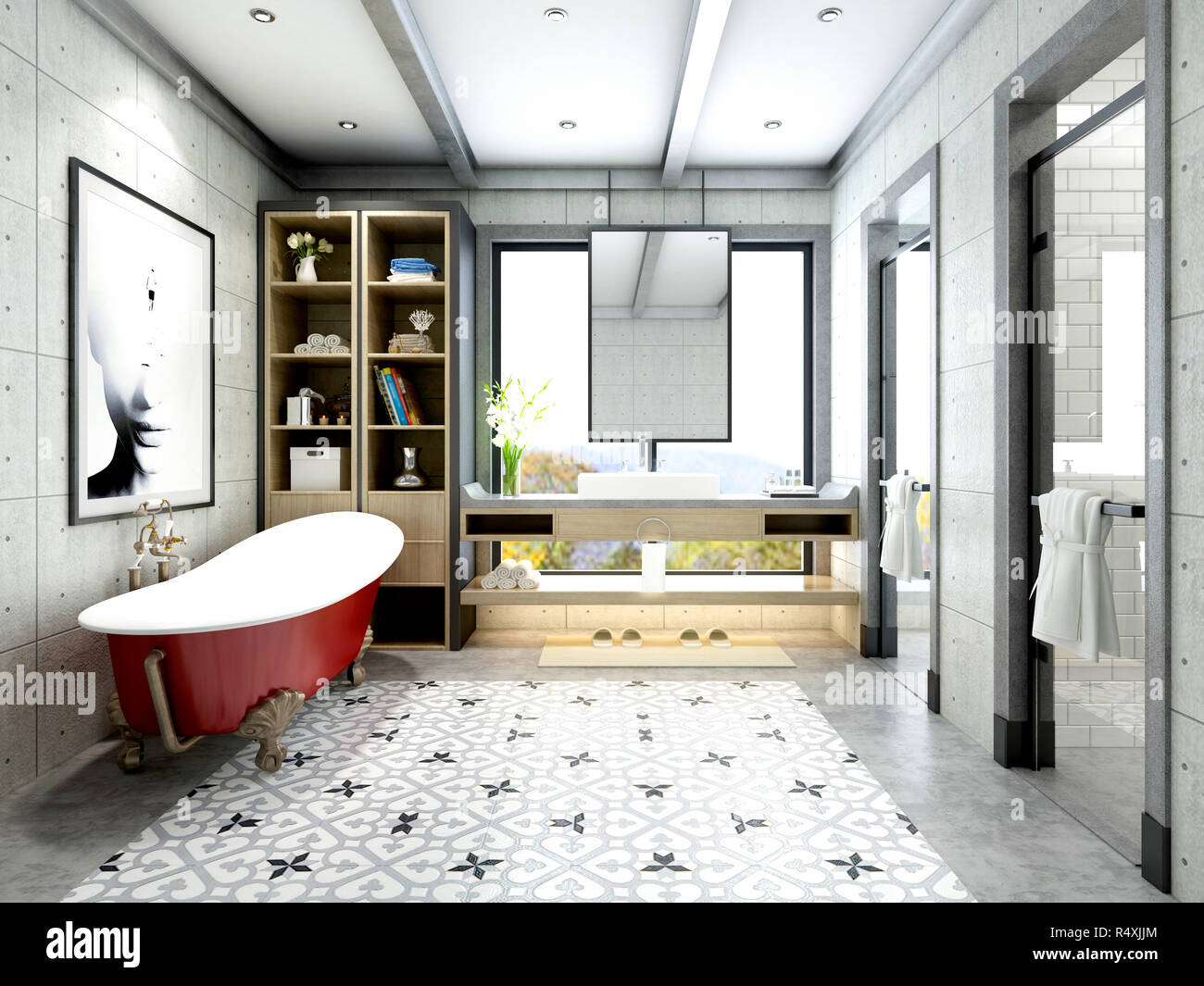 Interior bathroom 3d render hi-res stock photography and images - Alamy