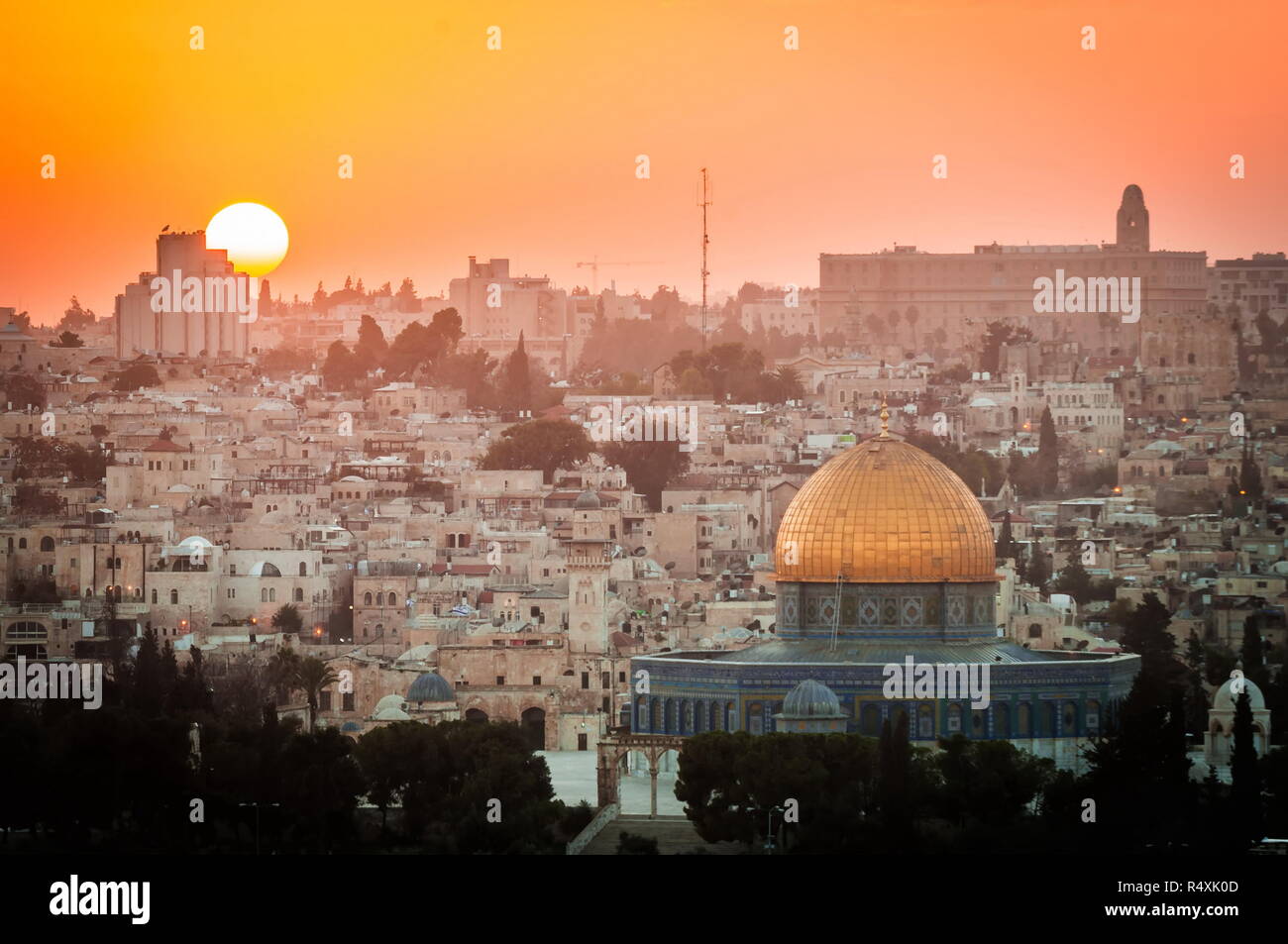 the old city of Jerusalem, Israel at sunset Stock Photo - Alamy