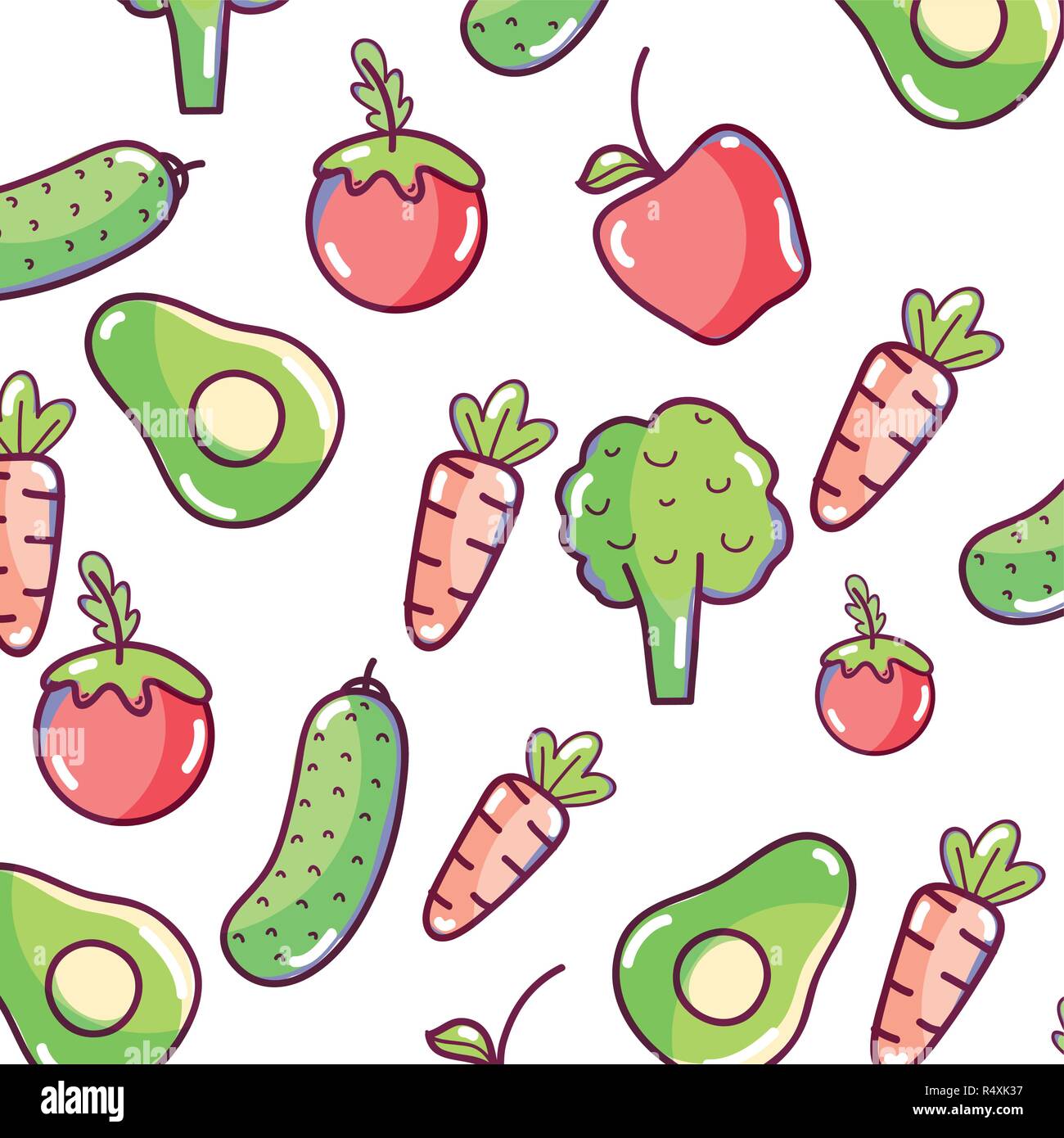 fresh vegetables cartoon vector illustration graphic design Stock ...