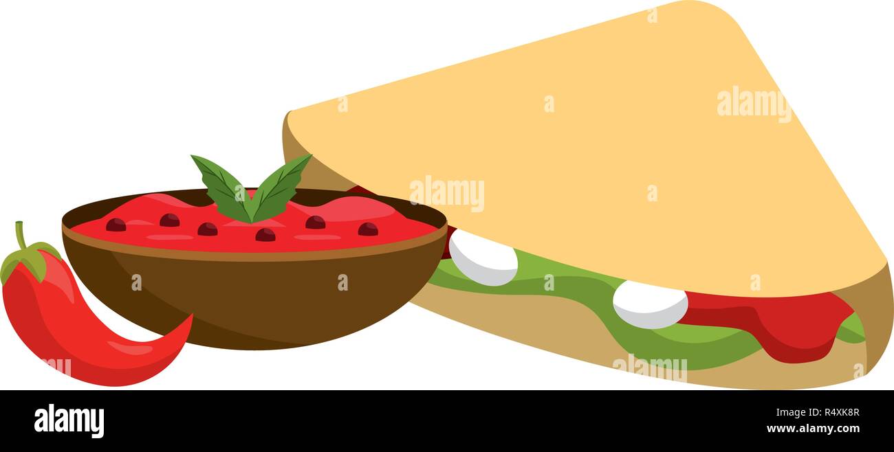 delicious mexican food cartoon vector illustration graphic design Stock ...