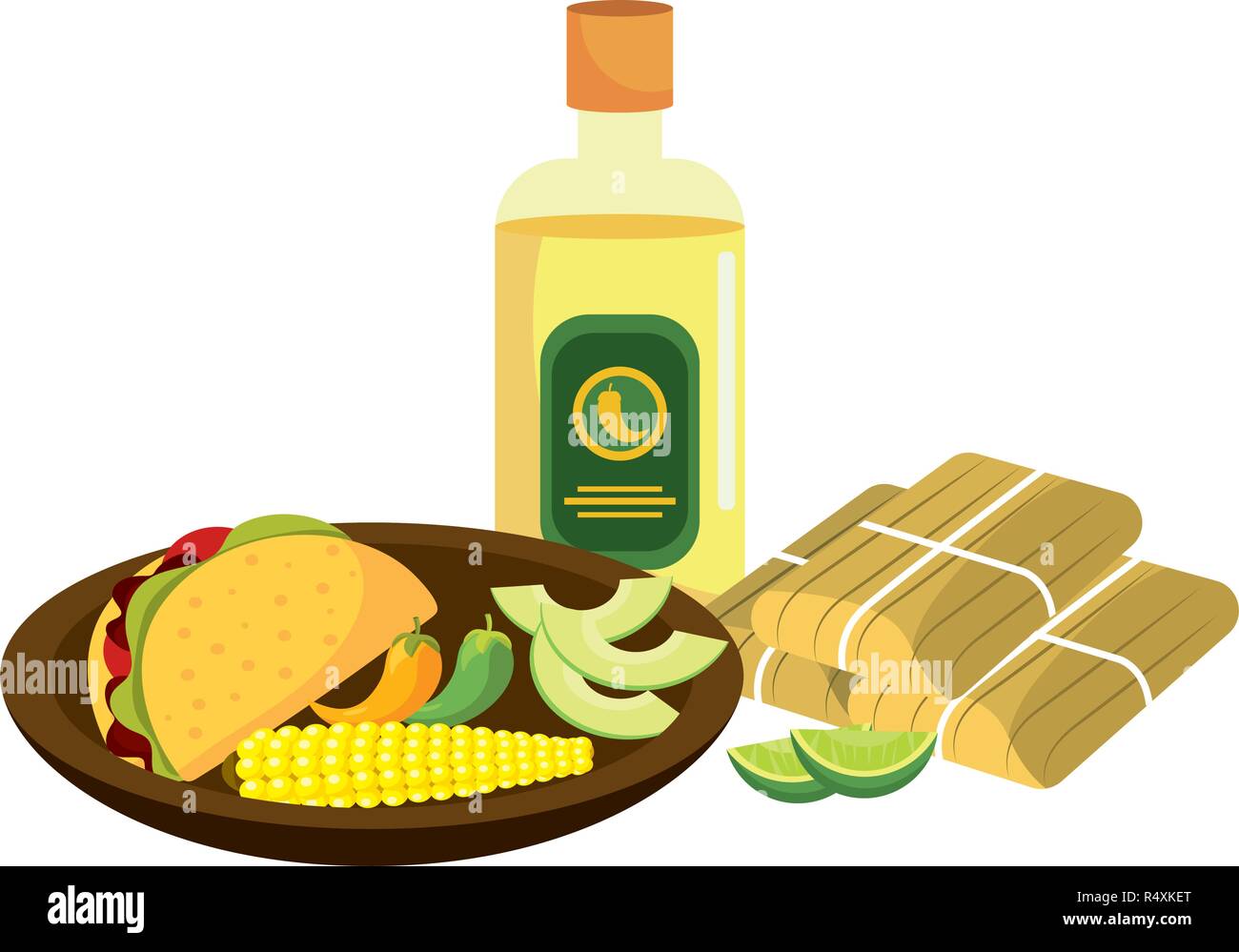 delicious mexican food cartoon vector illustration graphic design Stock ...