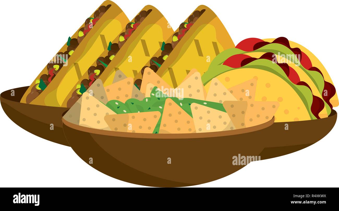 delicious mexican food cartoon vector illustration graphic design Stock ...