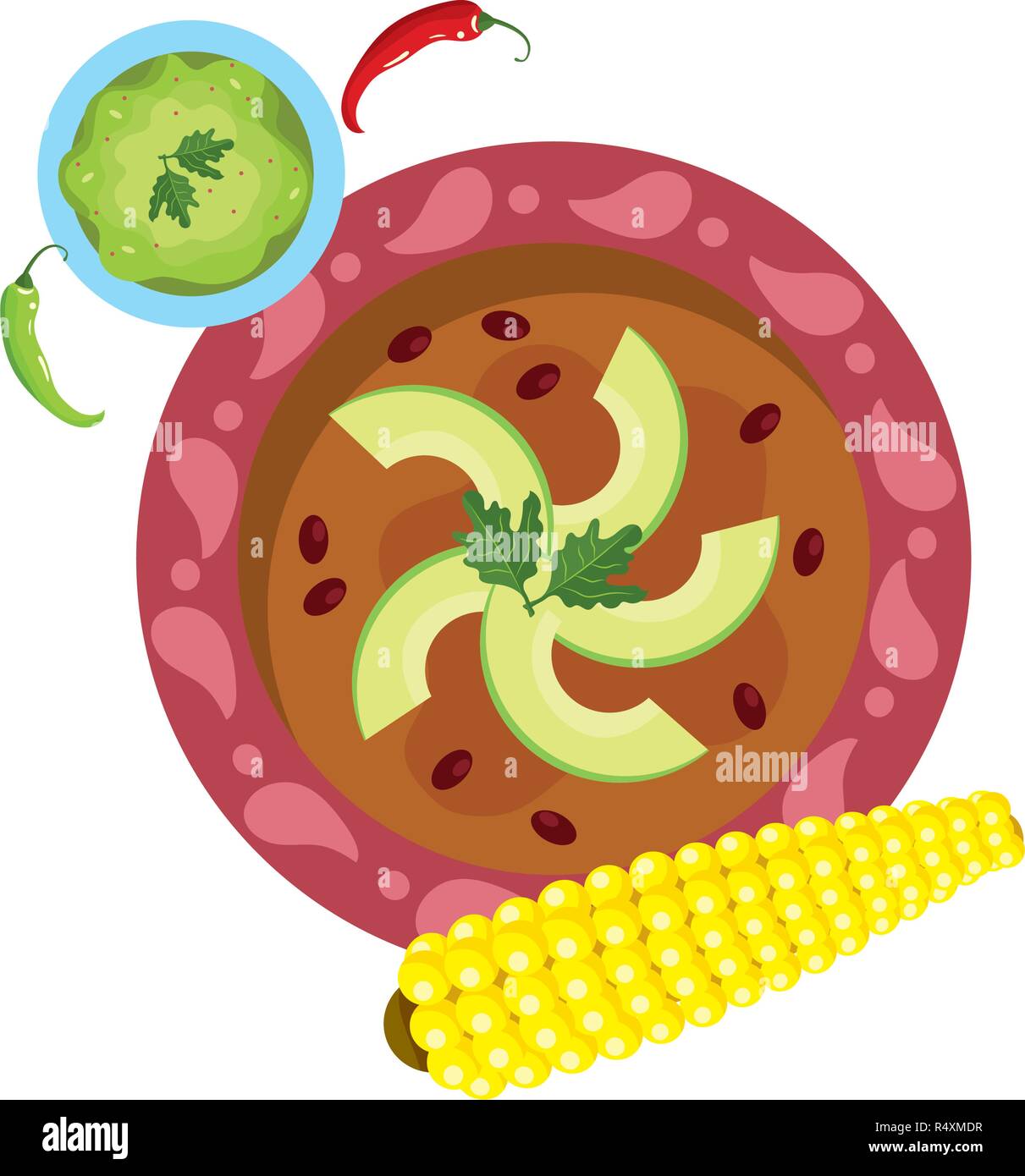 delicious mexican food cartoon vector illustration graphic design Stock ...