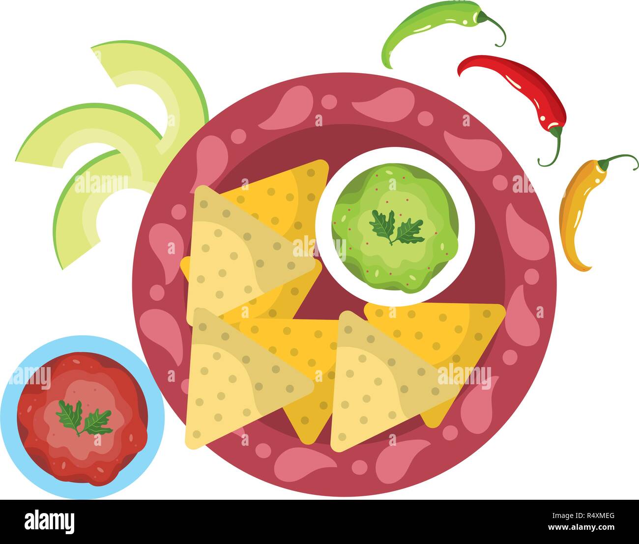 delicious mexican food cartoon vector illustration graphic design Stock ...