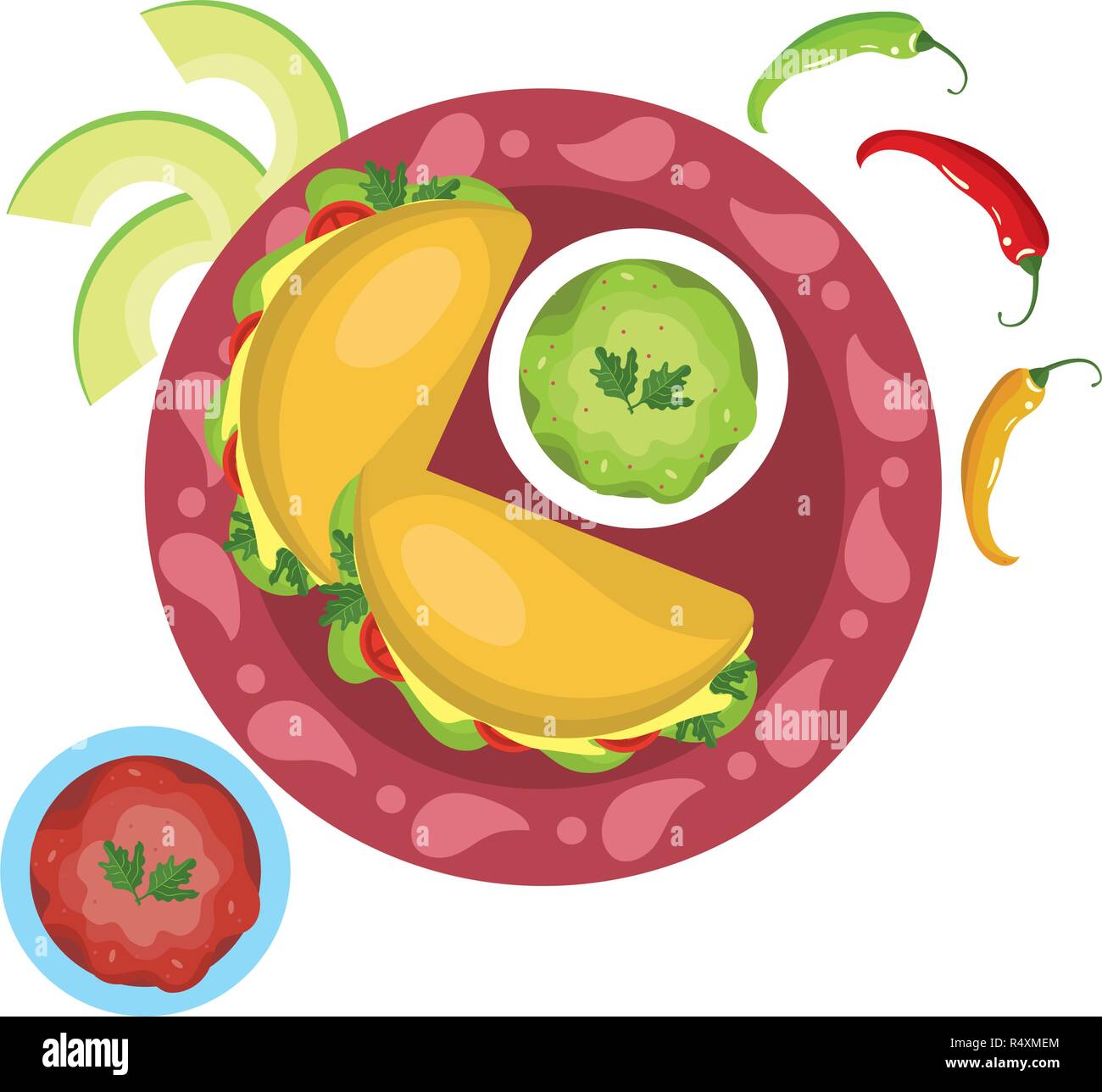 delicious mexican food cartoon vector illustration graphic design Stock ...