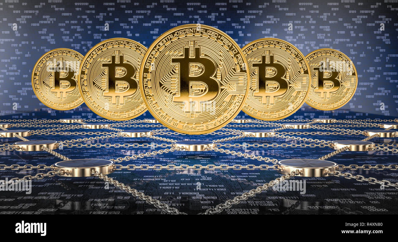 concept of blockchain 3d rendering image Stock Photo - Alamy