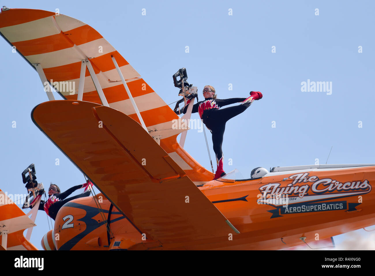The Flying Circus, formerly Breitling, Wingwalkers wingwalking display ...