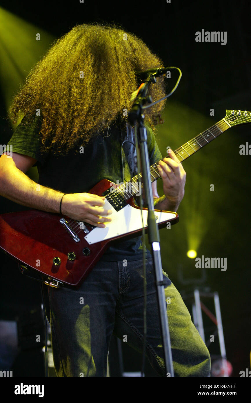 Claudio Sanchez with Coheed and Cambria performs in concert during the ...