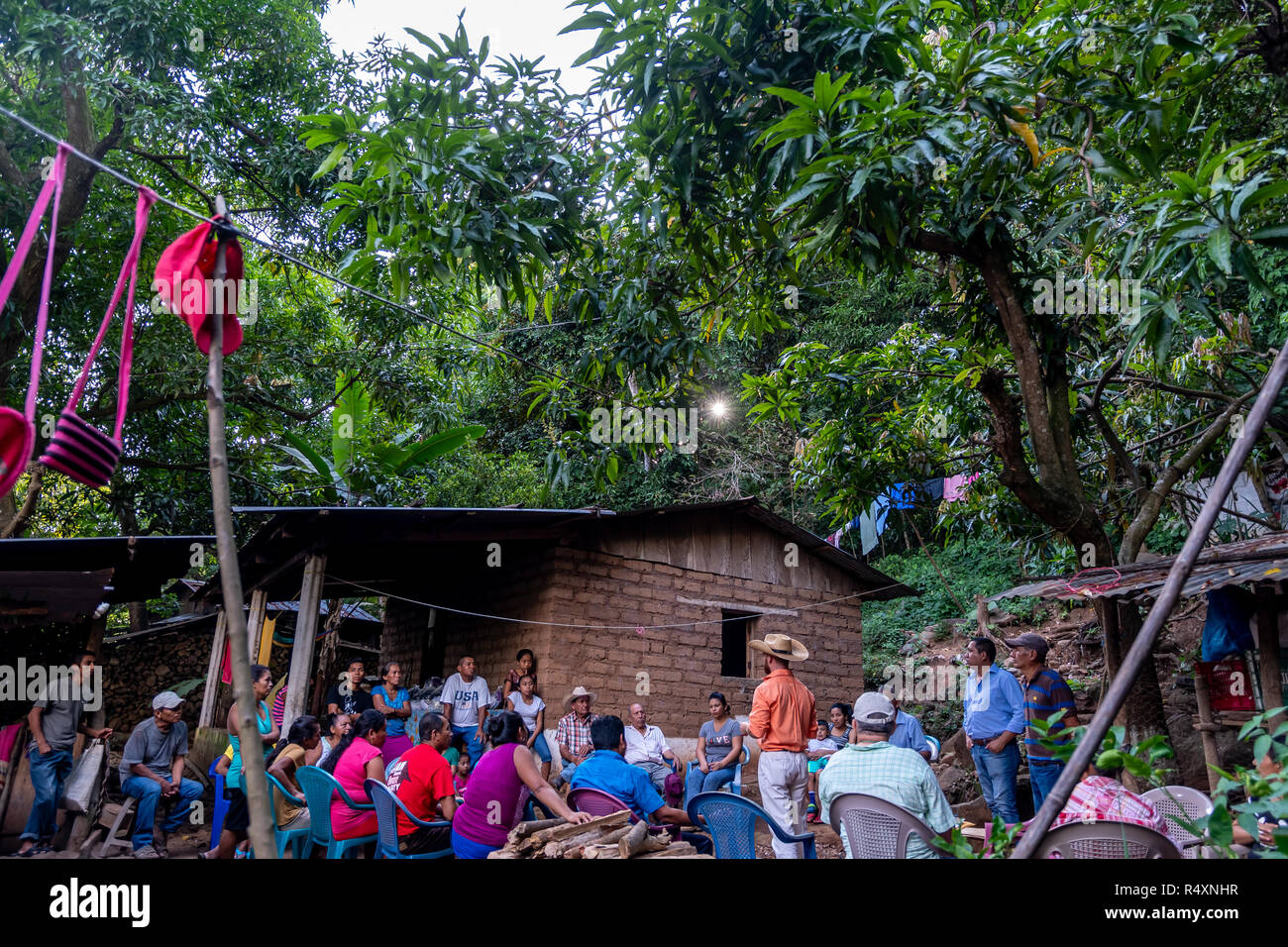 Guazacapan Guatemala 11/25/2018 village meeting in remote jungle Stock ...